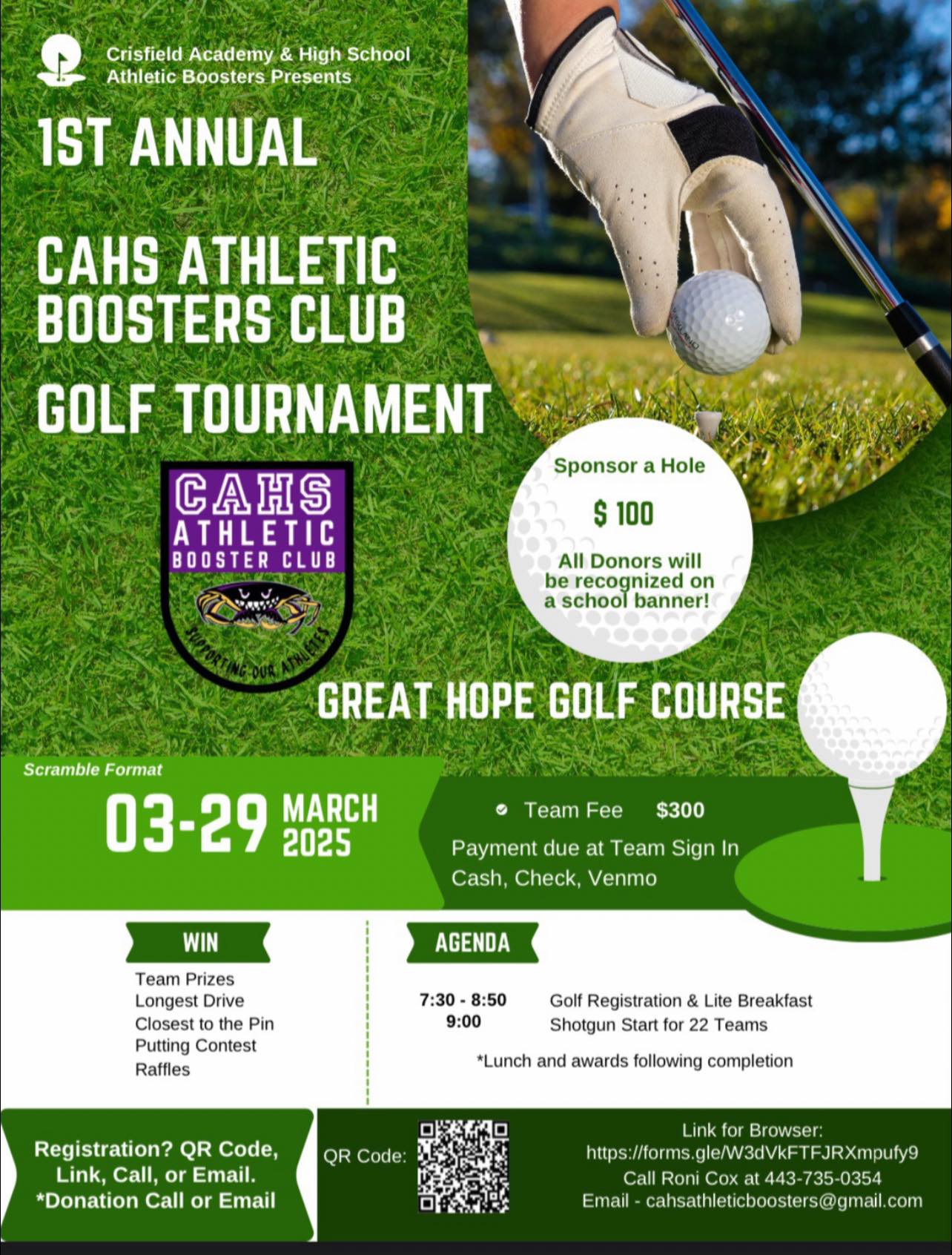 CAHS Athletic Boosters Club Golf Tournament